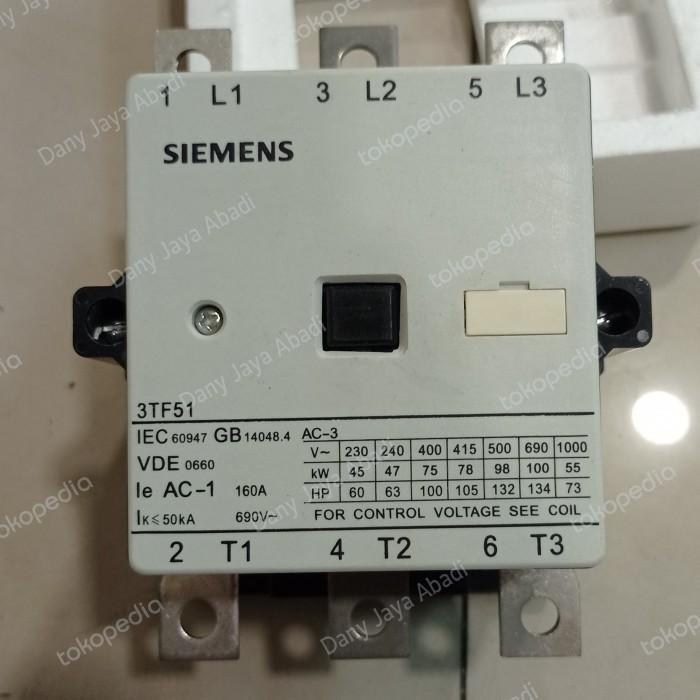 Jual ASLI KONTAKTOR 160A 48V SIEMENS 3TF51 CONTACTOR 2NO 2NC 3PHASE ...