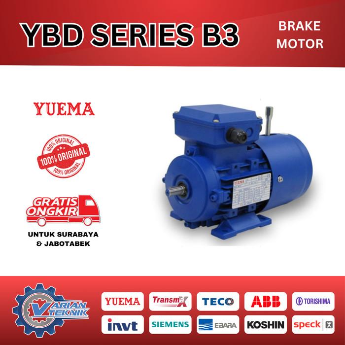 Jual Brake Motor YBD 0,37KW/0,5HP 4P/1500RPM B3 Foot Mounted Yuema ...