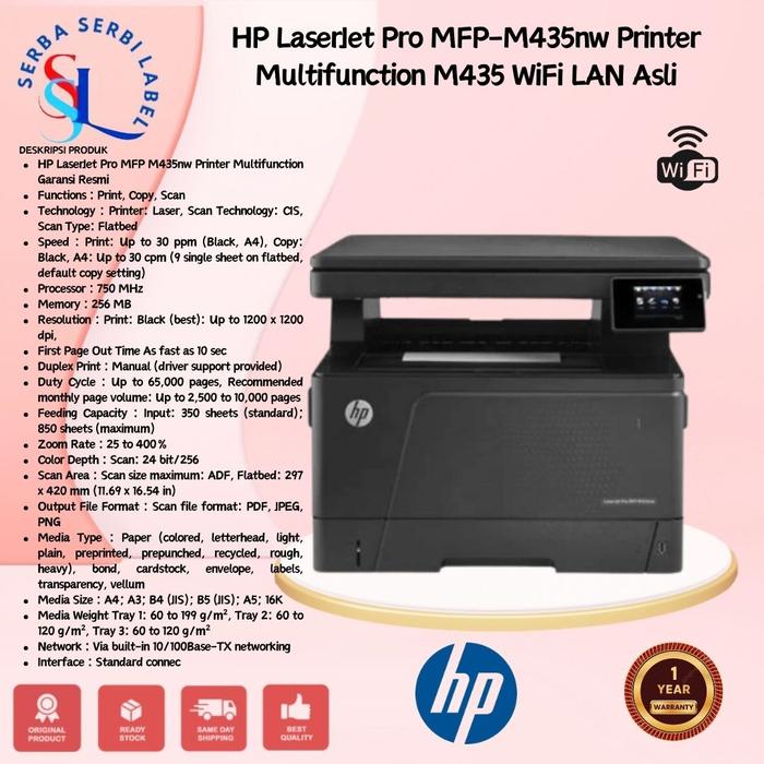 Jual HP LaserJet Pro MFP M435nw Printer Multifunction M435 WiFi LAN ...