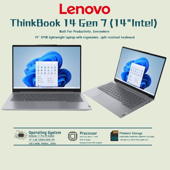 Jual LENOVO THINKBOOK GEN 7 ULTRA 7 155H 32GB RAM 1TB SSD INTEL ARC 14 ...