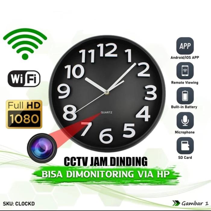 Jual Spy Camera Wireless CCTV WIFI Wall Clock 4K - Kamera Tersembunyi Wifi Model Jam Dinding ...