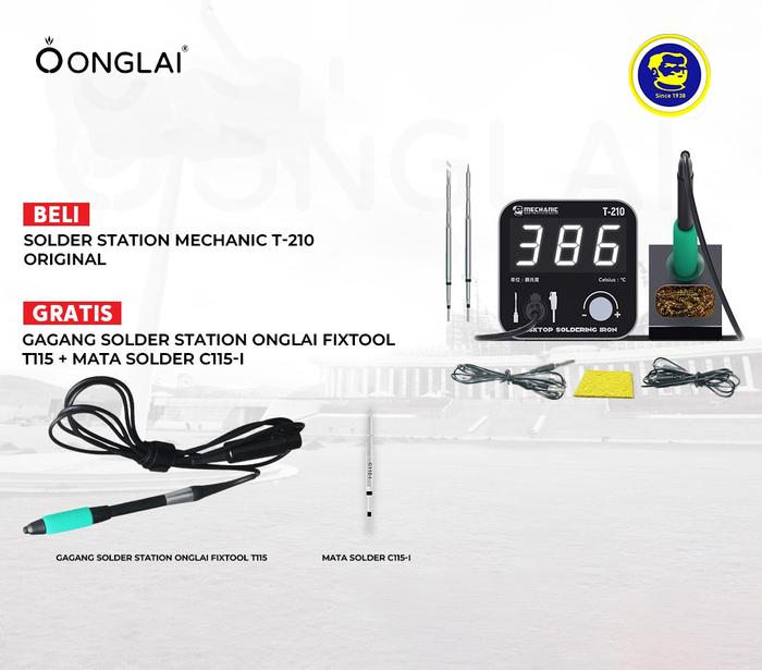 Jual Mechanic T-210 Desktop Solder Station Mini Digital Soldering Mata ...