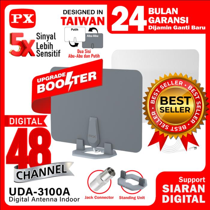 Jual Antena TV Dinding Digital Analog Indoor DVBT2+Booster PX UDA-3100A - Kota Tangerang - PX ...