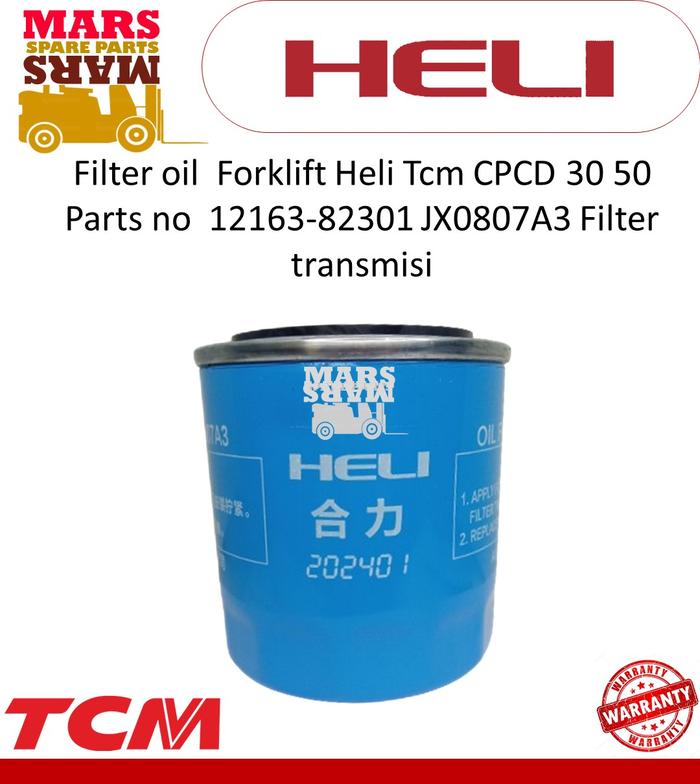 Jual Filter oil Forklift Heli Tcm CPCD 30 50 Parts no 12163-82301 ...