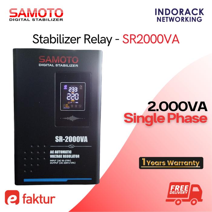 Jual SAMOTO Relay Stabilizer 2000VA AVR Stabiliser Relay Controlled ...