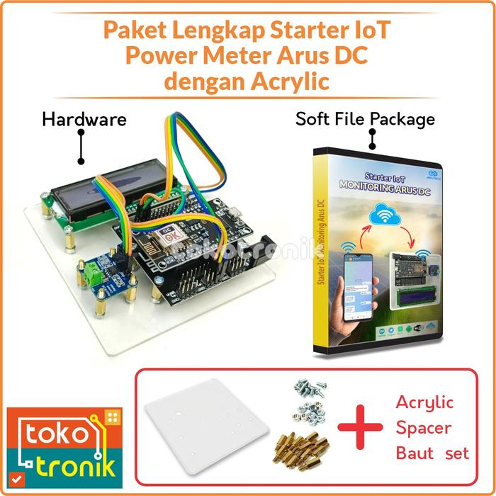 Promo Starter IoT Deteksi Banjir dg ESP8266 Lengkap Coding dan Tutorial - Dengan Acrylic - Kab ...
