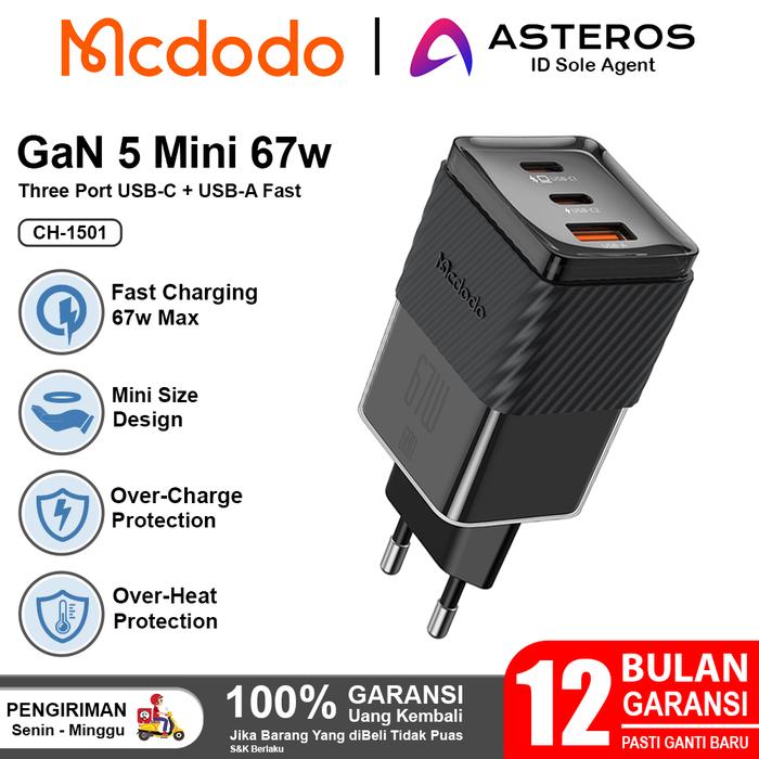 Jual MCDODO Kepala Charger GAN Mini Size Fast Charging 65w 67w -140w ...