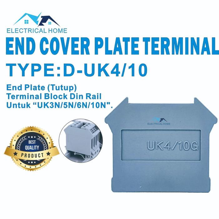Jual End Plate Terminal Block UK Din Rail Type D-UK4/10 - Kota Surabaya - Electrical Home ...
