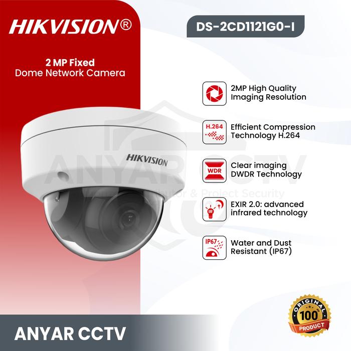 Promo HIKVISION DS-2CD1121G0-I IP CAMERA 2MP FIXED DOME CAMERA - Kota ...