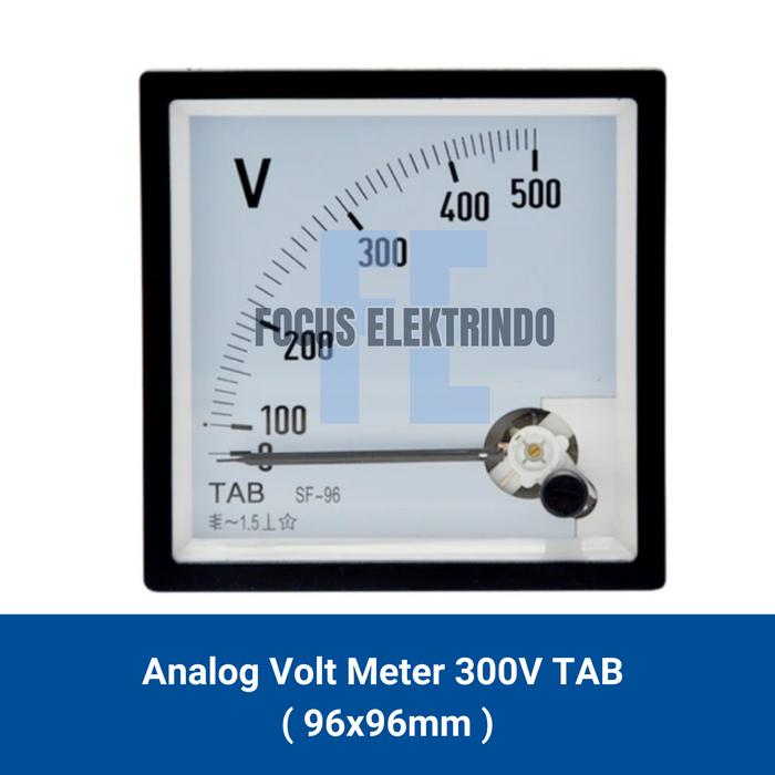 Jual Analog Volt Meter 300V AC TAB ( 96 x 96mm ) - Analog Panel Volt ...