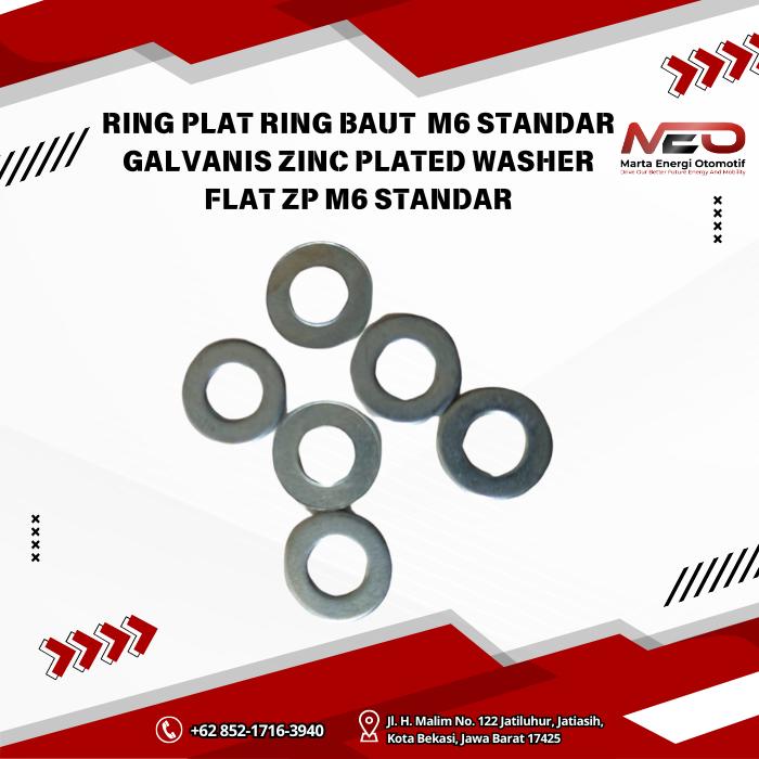 Jual RING PLAT M6 RING BAUT M6 STANDAR GALVANIS ZINC PLATED WASHER FLAT ...