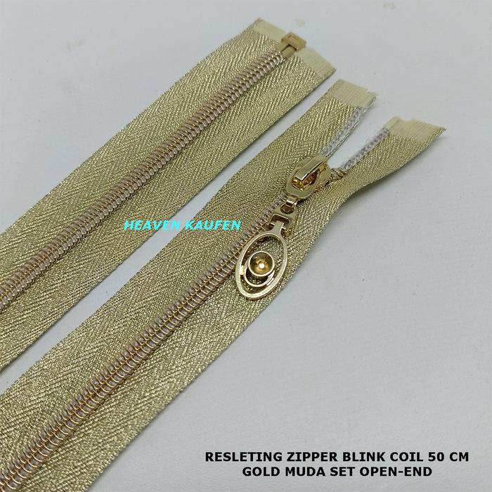 Jual Resleting Zipper Ritsleting 50 cm Blink Blink Mengkilap Gold Muda ...