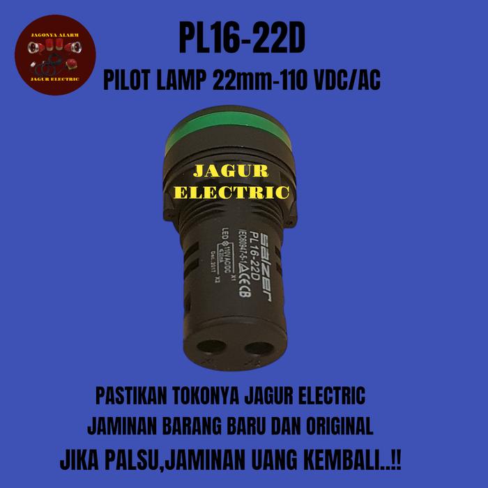 Jual PL16-22D/AD22-22D GREEN/HIJAU 110 VDC/VAC PILOT LAMP SALZER ORI ...