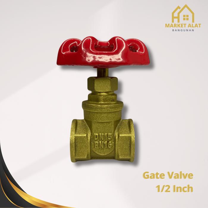 Jual Gate Valve Kuningan 1/2" / Stop Kran Putar Kuningan 1/2 Inci Inch ...