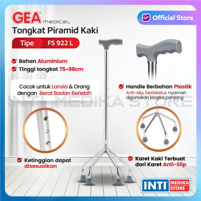 Jual GEA - Alat Bantu Jalan TONGKAT PIRAMID KAKI 4 FS 922L | Penopang - Silver - Kota Bandung ...