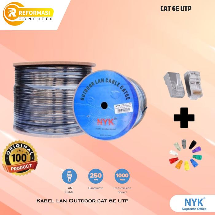 Jual Kabel lan 10 Meter Nyk Outdoor cat 6e utp - Cable lan rj45 nyk cat6 - Jakarta Barat ...