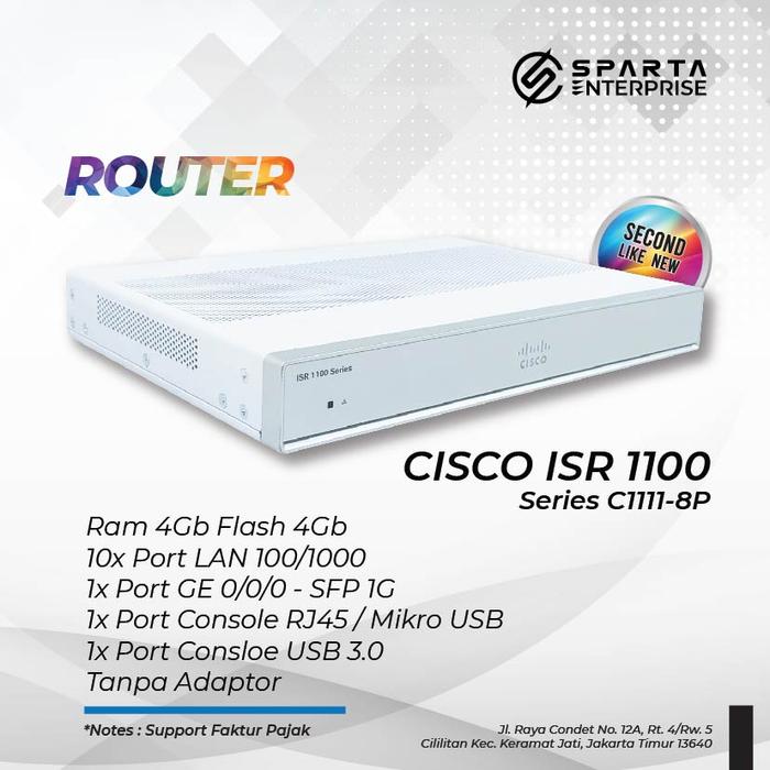 Jual Router Cisco ISR 1100 Series C1111-8P Tanpa Adaptor - Jakarta Timur - cv. sparta computindo ...