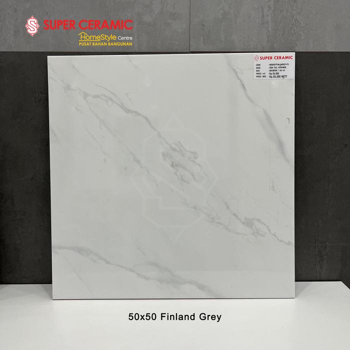 Jual ASIA TILE 50x50 Keramik Lantai Dinding - FINLAND GREY - Kota ...
