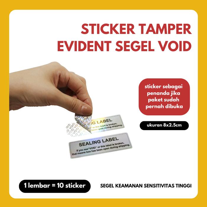 Promo Sticker Tamper Evident Segel Void Total Transfer Label untuk Keamanan Packaging Paket ...