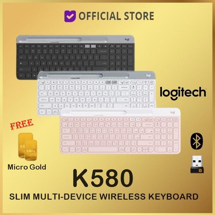 Promo Logitech K580 Slim Multi Device Wireless Bluetooth Keyboard K 580 - Rose Cicil 0% 3x ...