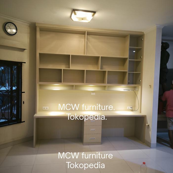 Jual CUSTOM MEJA BELAJAR HPL/CUSTOM LEMARI BUKU GANTUNG HPL/CUSTOM LEMARI ARSIP HPL FULL 18 MM ...