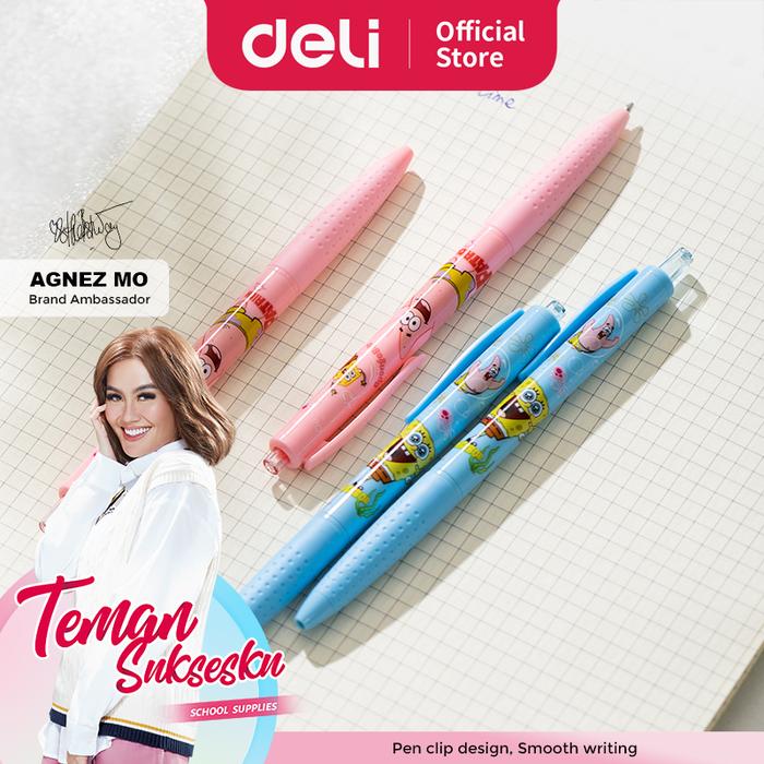 Promo Deli Pulpen / Ball Point Pen Bullet tip Tinta Biru Spongebob ...