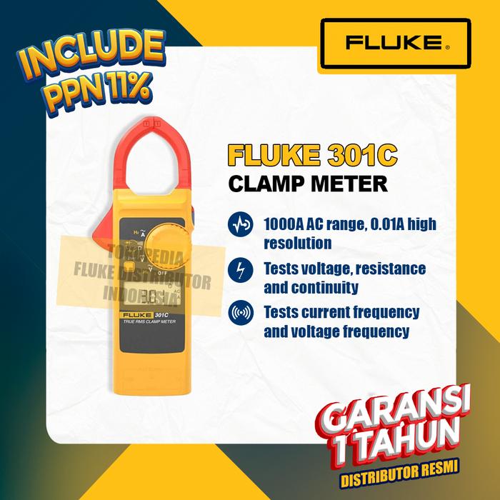 Jual Fluke 301C TRMS Clamp Meter - Jakarta Barat - Fluke Distributor Indonesia | Tokopedia