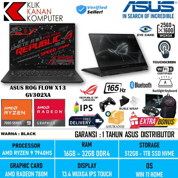 Jual [Siap Kirim] Laptop Asus Rog Flow X13 Gv302Xa Amd Ryzen 9 7940Hs ...