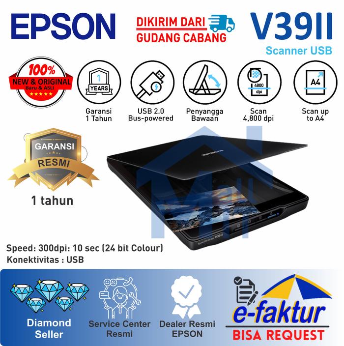 Promo SCANNER EPSON PERFECTION V39II V39 II V-39 II PENGGANTI V39 FLATBED A4 Cicil 0% 3x ...