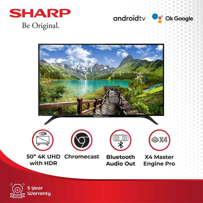 Jual LED TV SHARP 50 INCH 4K UHD ANDROID SMART TV TIPE 4T-C50DK1I ...