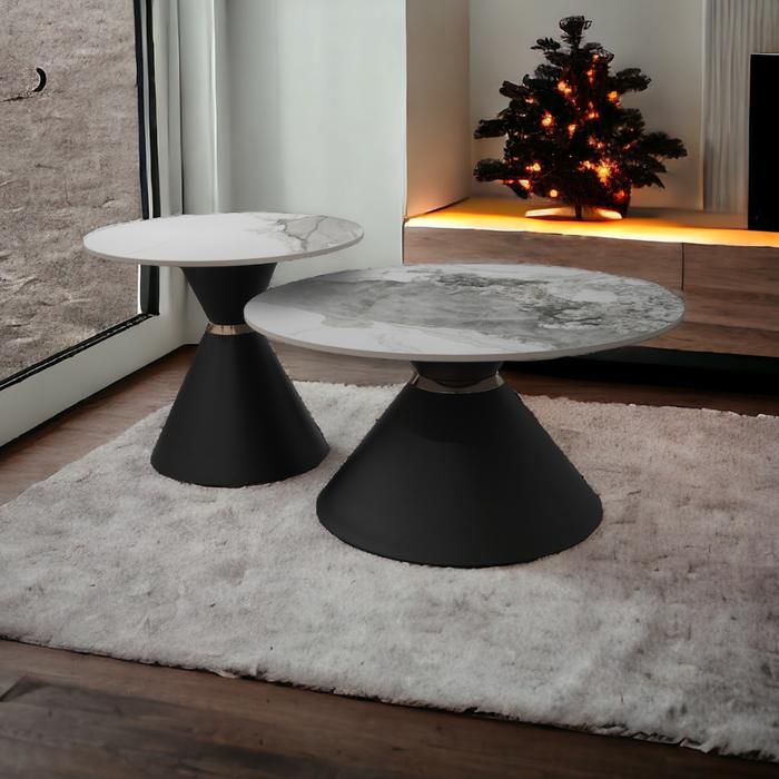 Jual Meja Tamu Bulat Minimalis Marmer Set 2 Ukuran - Side Coffee Table ...