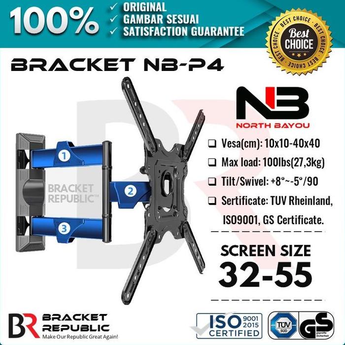 Jual Bom North Bayou Nb P4 | Nbp4 Bracket Tv 32 40 42 43 49 50 55 Inch ...