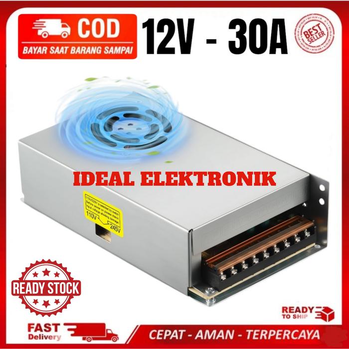 Jual Trafo 30A / adaptor 30A / Power Supply 30A 12V CCTV LED Strip ...