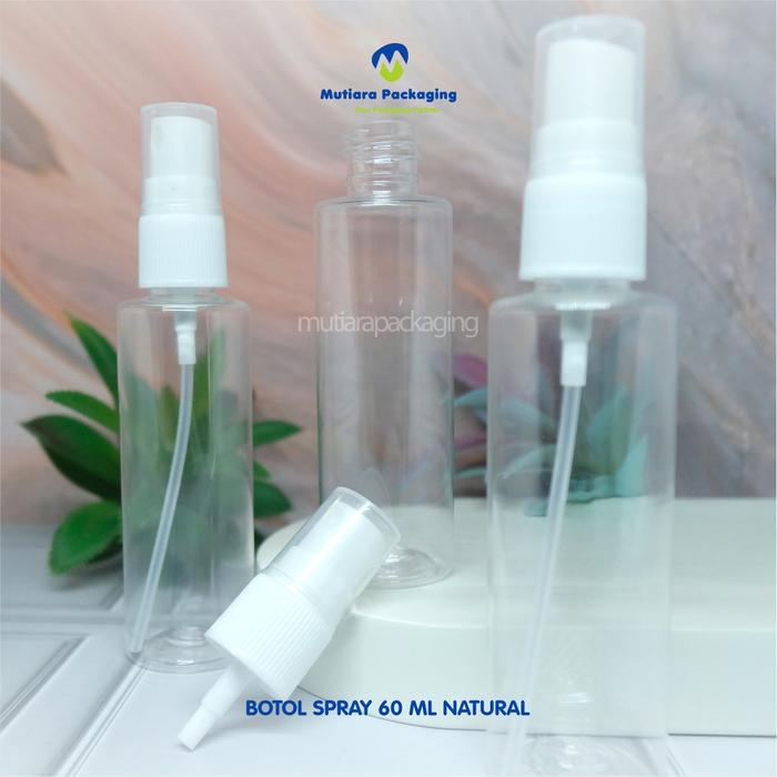 Jual Botol Spray RF 60ml Natural Tutup Putih / Kemasan Spray Plastik ...