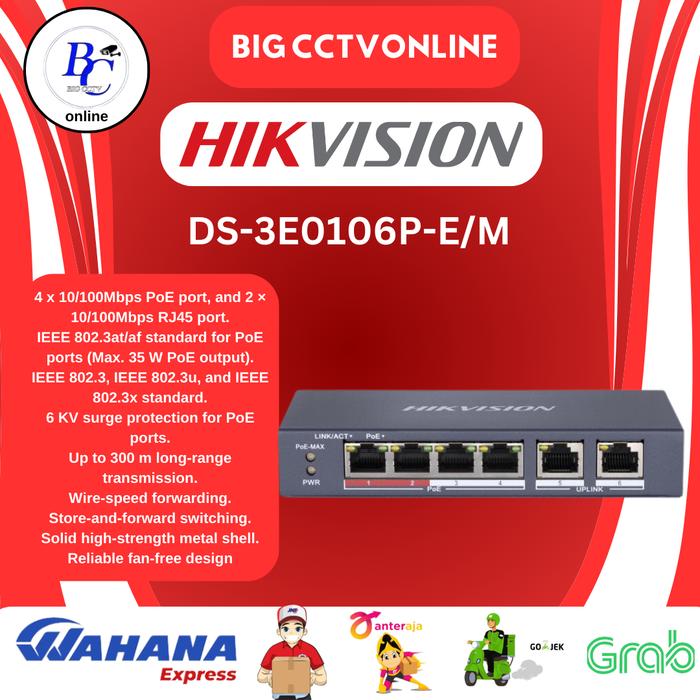 Jual HIK DS-3E0106P-E/M-HIK 4 Port POE+ 2 Port Uplink Fast Ethernet ...