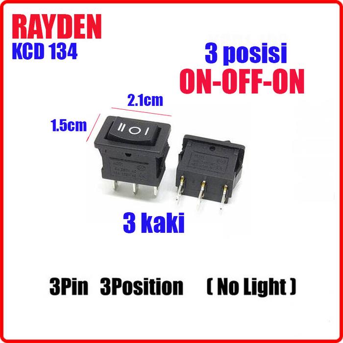 Jual RAYDEN 3 posisi ON OFF ON Saklar Power kotak hitam Switch Rocker ...