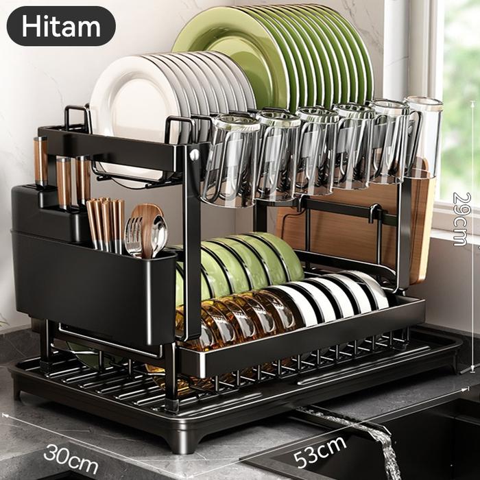 Jual Rak Piring Rak Cuci Piring Penyimpanan Dapur Stainless Steel Dish ...