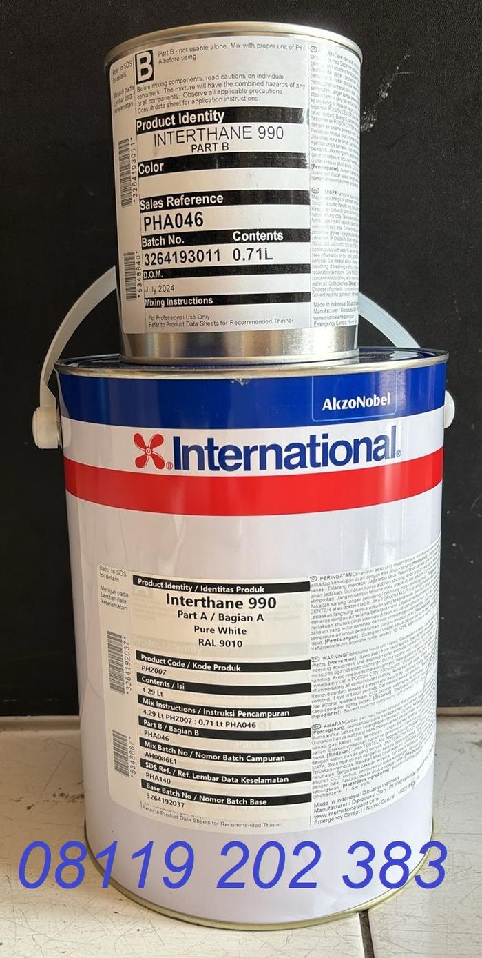 Jual Interthane 990 pure white RAL9010 gloss 5L International RAL 9010 ...