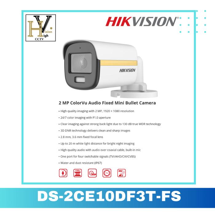 Jual CAMERA CCTV ANALOG HIKVISION COLORVU AUDIO DS-2CE10DF3T-FS 2MP - Kota Palembang ...