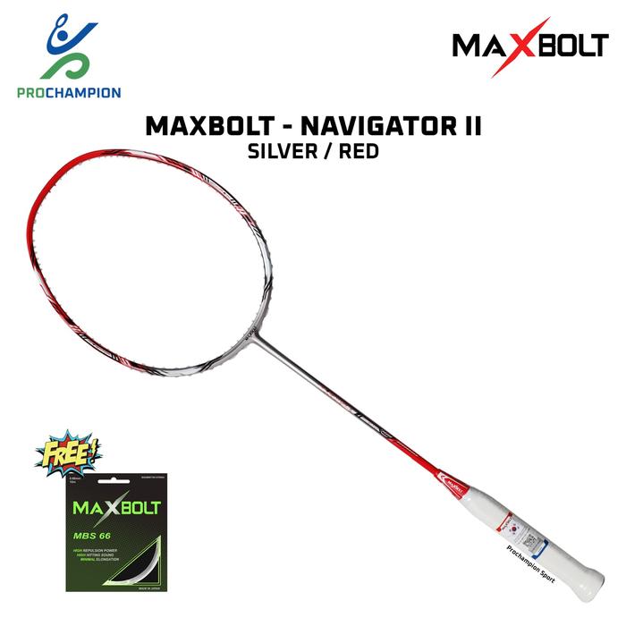 Jual New ! Raket Badminton Original Maxbolt Navigator II Silver Red ...