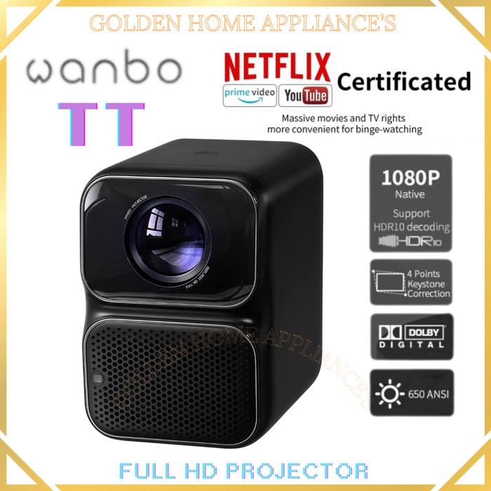 Promo WANBO TT Smart Projector with WiFi and Bluetooth Movie Projector ...