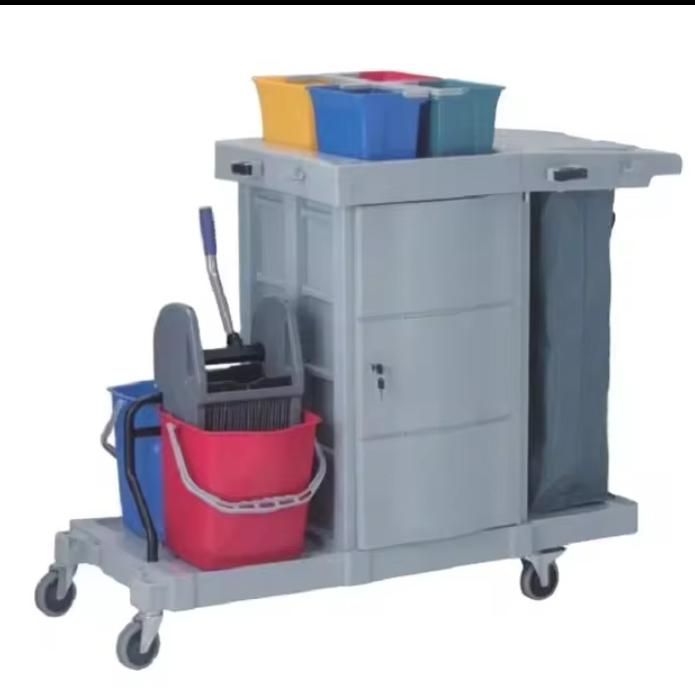 Jual Multifuncional cleaning service janitor cart trolley dorong - Kab ...