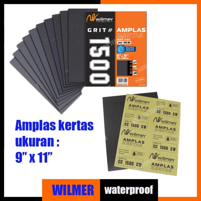 Jual AMPLAS KERTAS LEMBARAN WATERPROOF WILMER 9" × 11" Gosok Ampelas ...