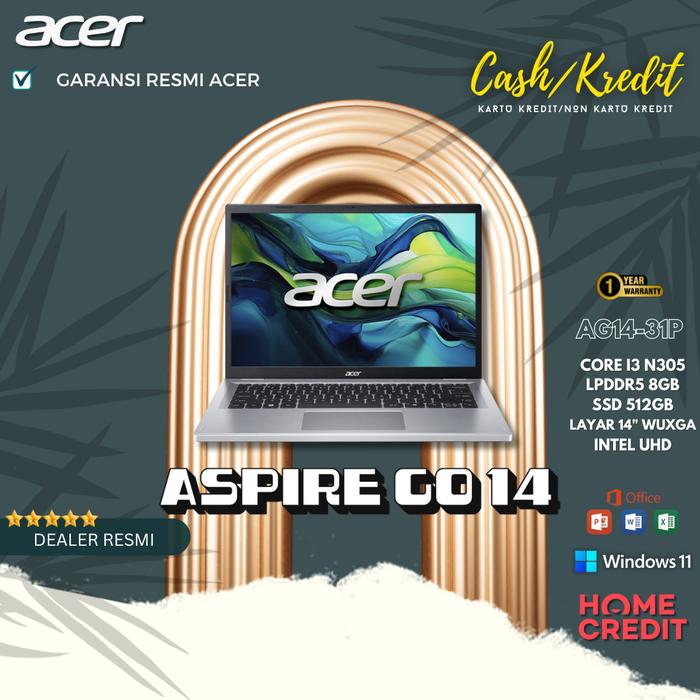 Jual LAPTOP ACER ASPIRE GO 14 AG14-31P INTEL CORE I3 N305/8GB/512GB/14"/W11+OHS - Kota Medan ...
