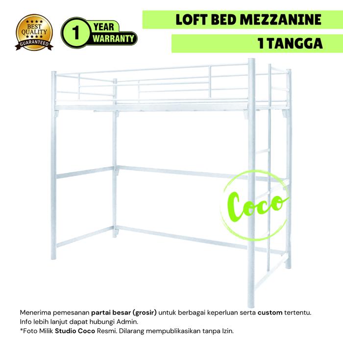 Jual Loft Bed Ranjang Mezzanine Besi Single Tangga - 100X200 PTH ...