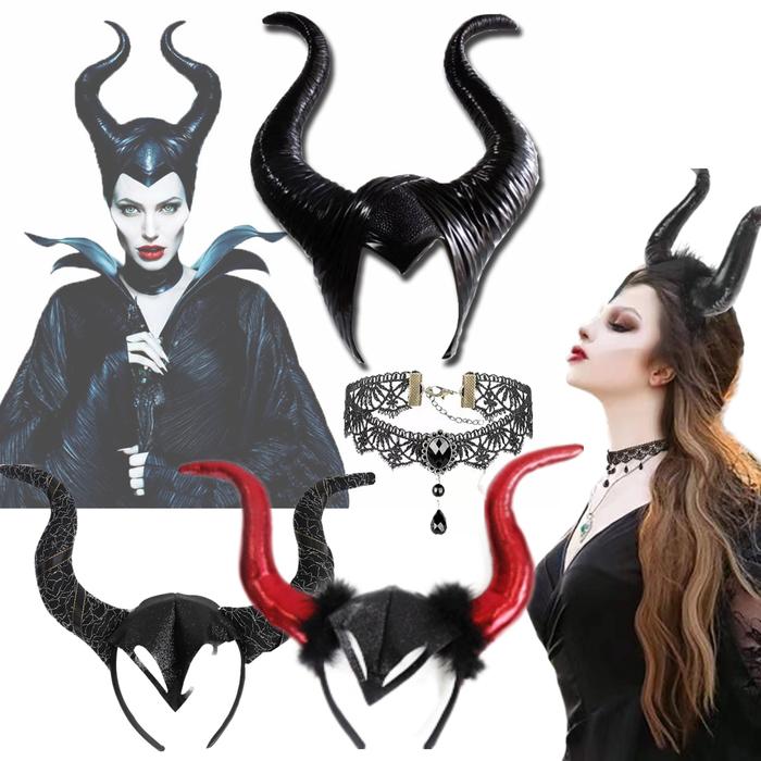 Jual Bando Tanduk Bandana Maleficent Kostum Halloween Murah Bando ...