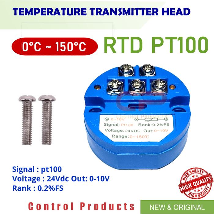 Jual Temperature Transmitter head RTD PT100 0 - 150 oC output 0-10V ...