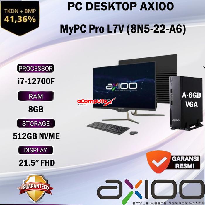 Jual Axioo PC Desktop MyPC Pro L7V (8N5-22-A6) i7-12700F 8GB 512GB NVME ...