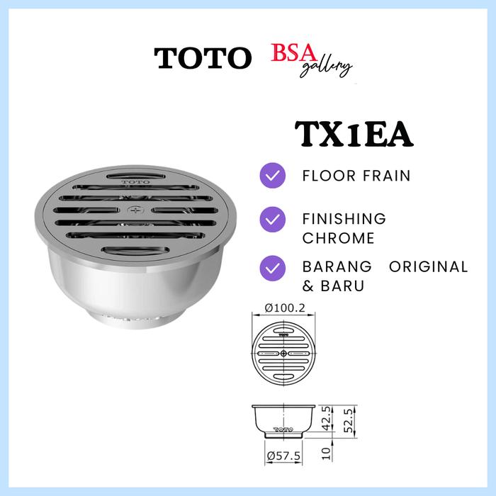 Jual FLOOR DRAIN TOTO TX1EA / SARINGAN GOT TOTO ORIGINAL / PEMBUANGAN ...