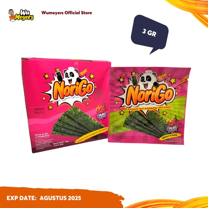 Jual Norigo Snack Rumput Laut / Norigo Nori Sachet Snack Rumput Laut ...